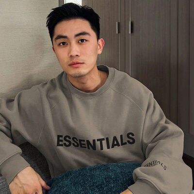 FOG STACK复线ESSENTIALS胸前硅胶字母宽松圆领卫衣潮