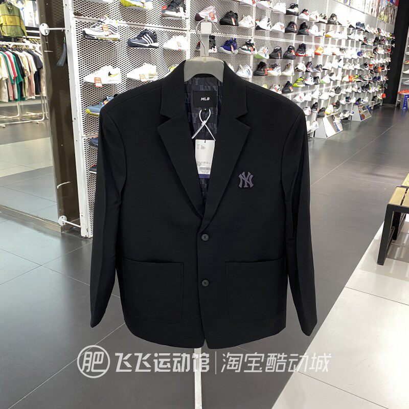 正品新款MLB简约型格字母LOGO百搭男女休闲上衣西装外套3AJKM0134_虎窝淘