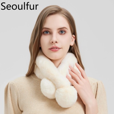 SeoulFU真獭兔毛围巾冬季百搭