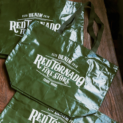 红风手提袋复古pp材质编织袋