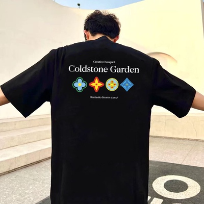 STA国潮四时花境花瓣短袖T恤男女