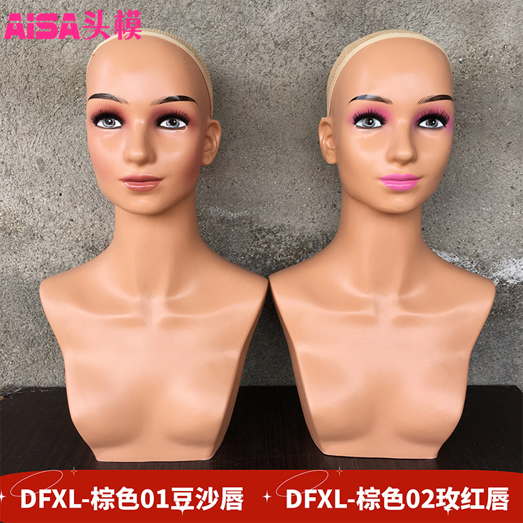 欧美半身假发展示道具新款双肩头模模特头工厂假发帽子饰品展示架