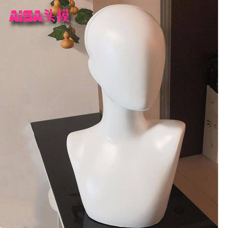 古风假发模特头半身模特头带肩假发头模COS假毛兽装装扮展示头模