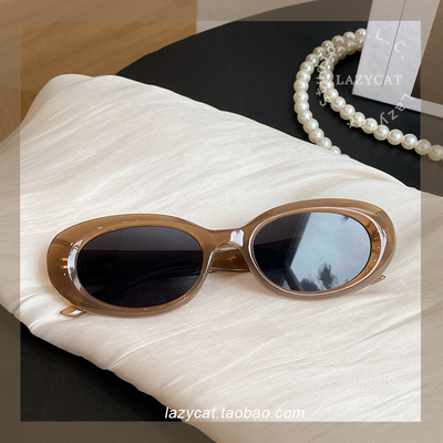 复古显白猫眼墨镜女高级感椭圆