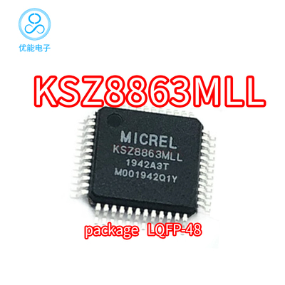 进口 KSZ8863MLL KSZ8863MLLI 封装LQFP-48 以太网控制器芯片