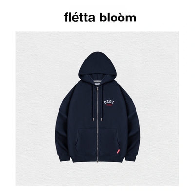 【现货】fletta bloom韩国oioi朴彩英同款卫衣拉链开衫连帽外套女