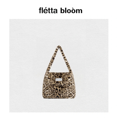 【现货】fletta bloom韩国Matin Kim豹纹毛绒手提单肩腋下托特包