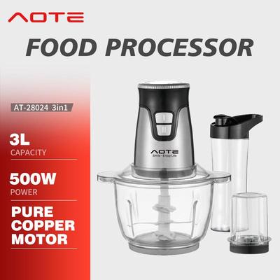AOTE跨境家用三合一绞肉机榨汁机磨粉机电动大容量FOODPROCESSOR