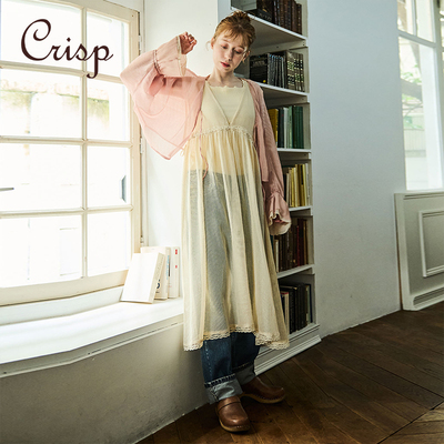 CRISP日系网纱镂空罩衫连衣裙