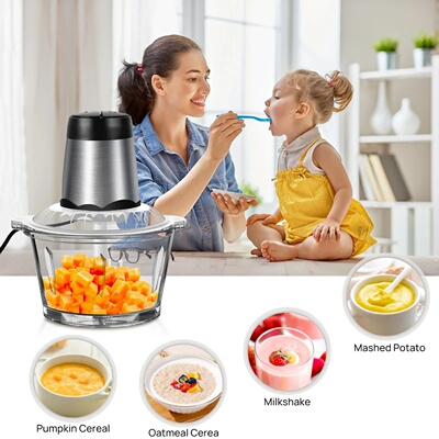 2L Electric Meat Grinder Food Chopper stainless-steel blade