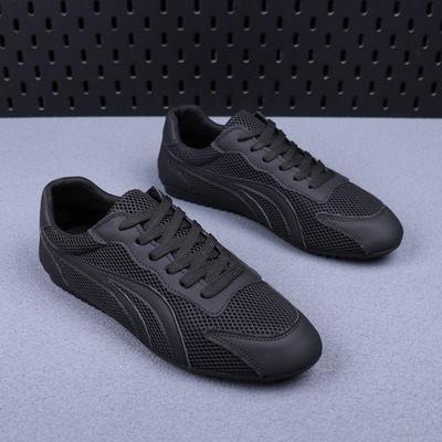 2025夏季男鞋韩版个性休闲鞋子男小伙板鞋透气网布驾车男士豆豆鞋