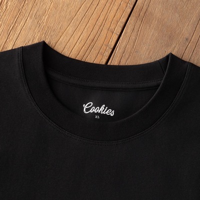 Cookies 245g舒适凉感抗皱索罗娜冰皮正肩速干水洗圆领黑T恤男款