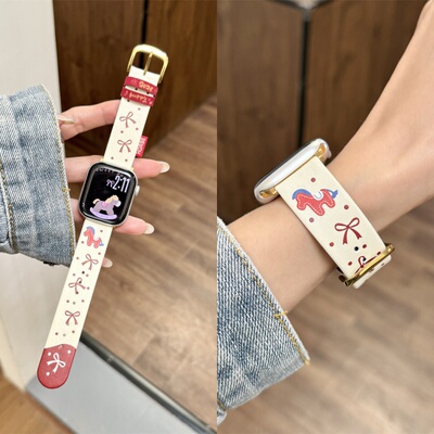 蝴蝶结波点小马适用华为fit4手表fit3表带小米8/9pro红米watch654