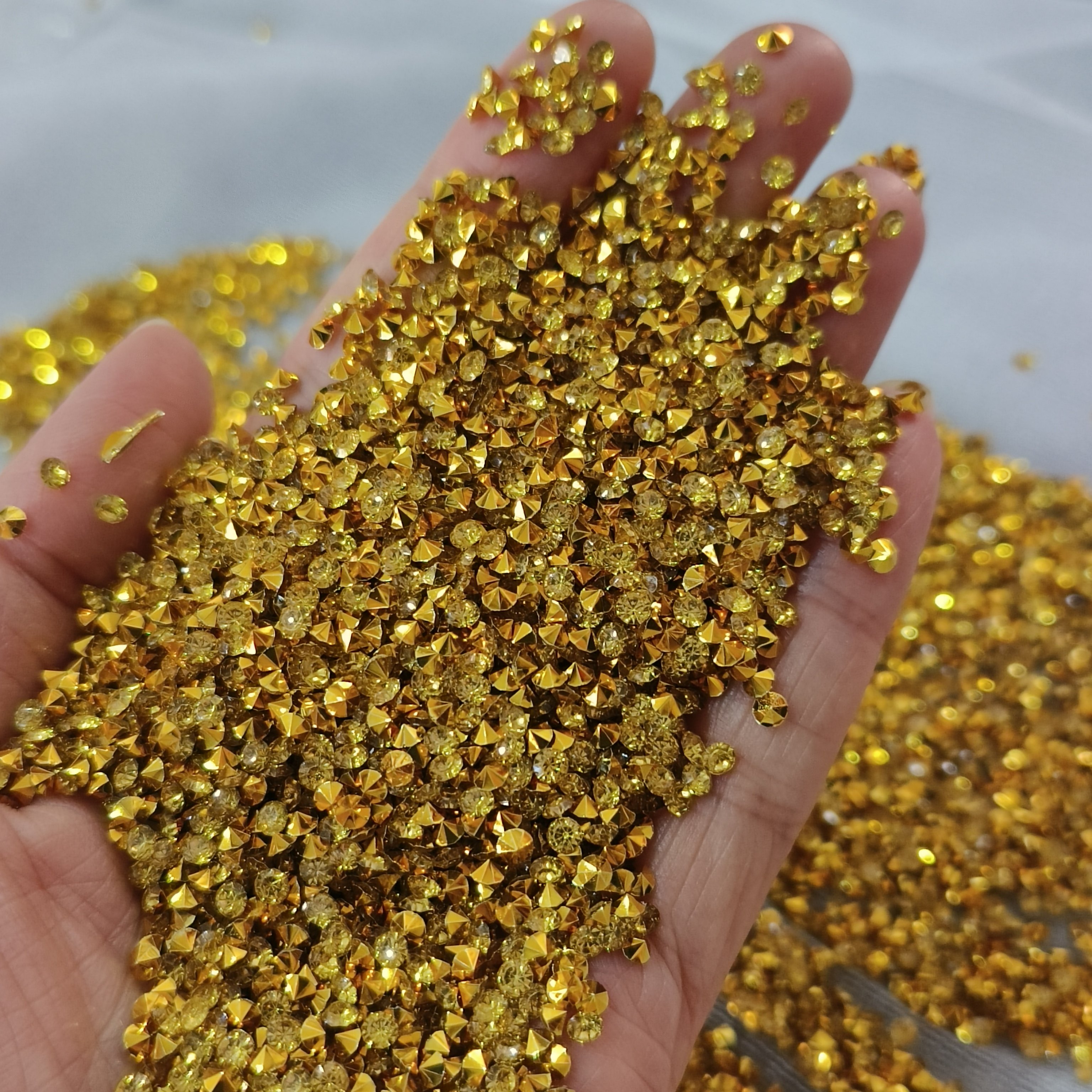 树脂尖底钻3mm金钻透明水晶钻底水晶黄钻装饰画描金钻diy饰品配件