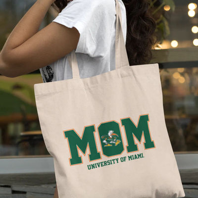 犇University of Miami Mom Tote Bag跨境潮流时尚妇女节斜挎帆布
