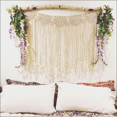 烟雨.北欧民宿挂饰 波西米亚手工编织挂毯沙发背景装饰样板房软装