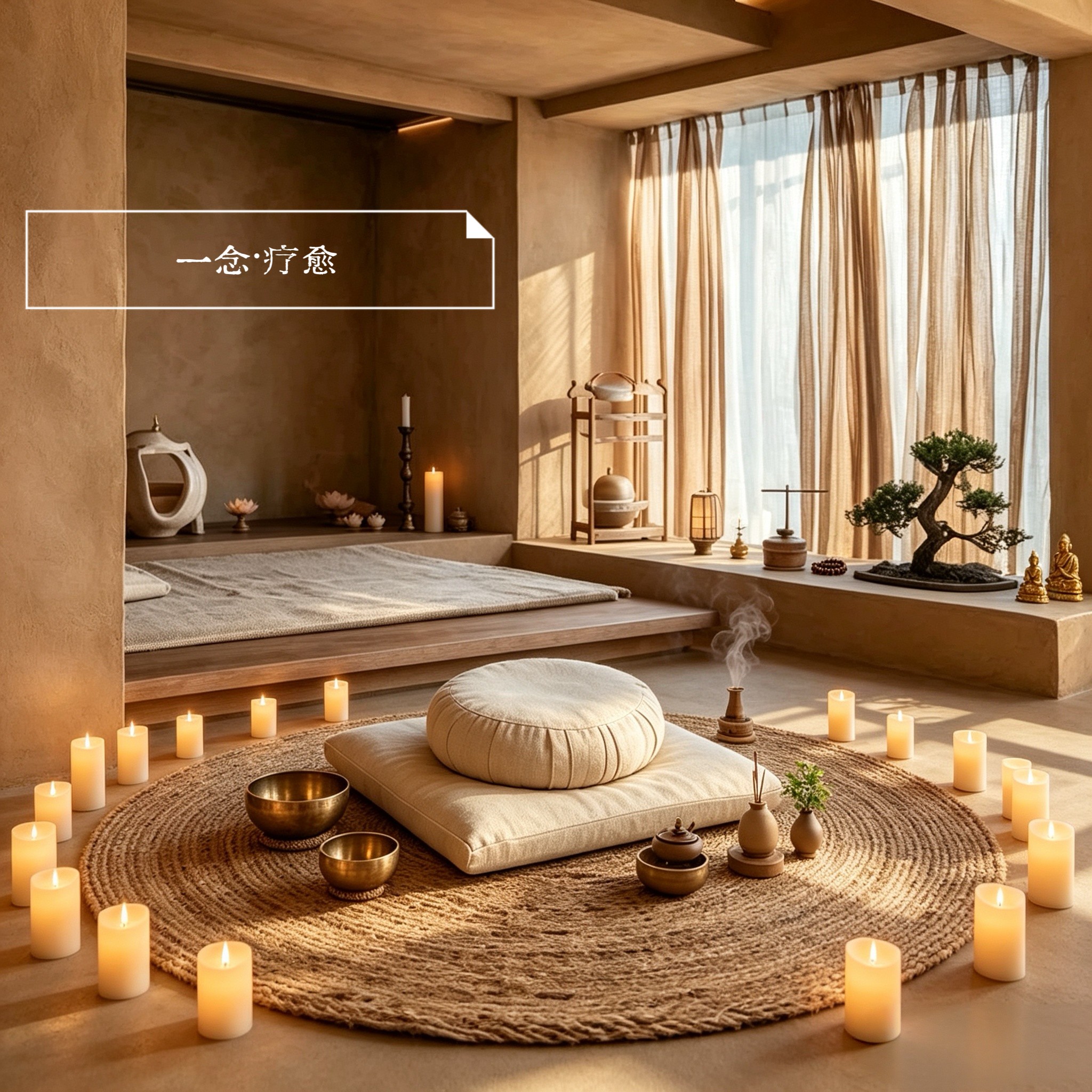 纯棉可拆洗颂钵冥想打坐垫套装打坐蒲团垫禅修诵经护腰瑜伽打坐