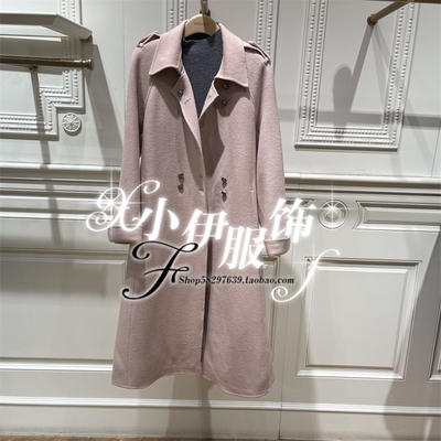 曼娅奴商场专柜2024年冬装大衣中长款双面毛呢大衣外套MO42GC012