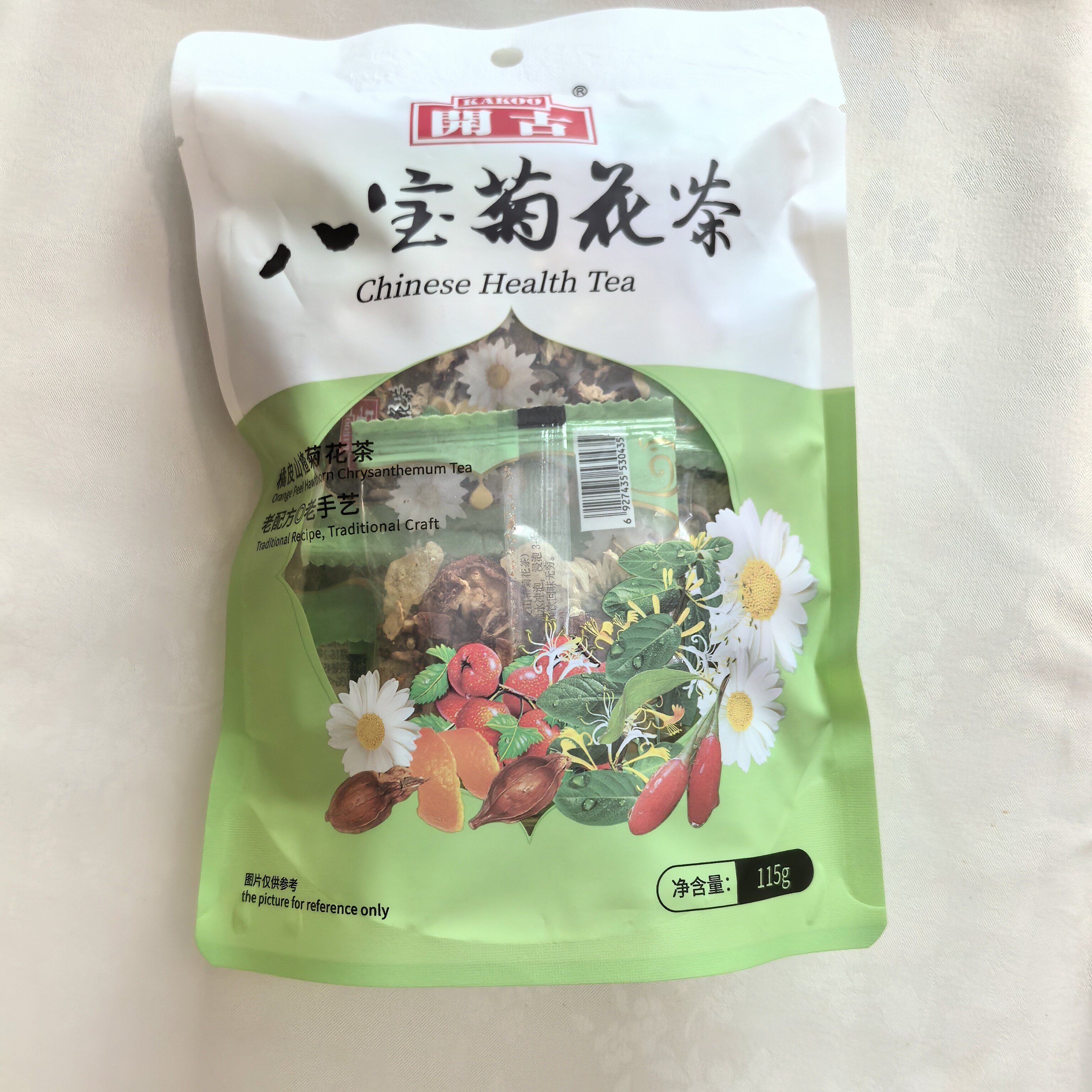 八宝菊花茶115克开古茶叶橘皮山楂菊花茶 独立小袋包装八宝菊花茶