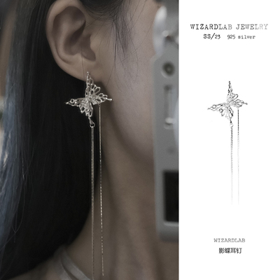 WIZARDLAB小众原创925银蝴蝶耳钉