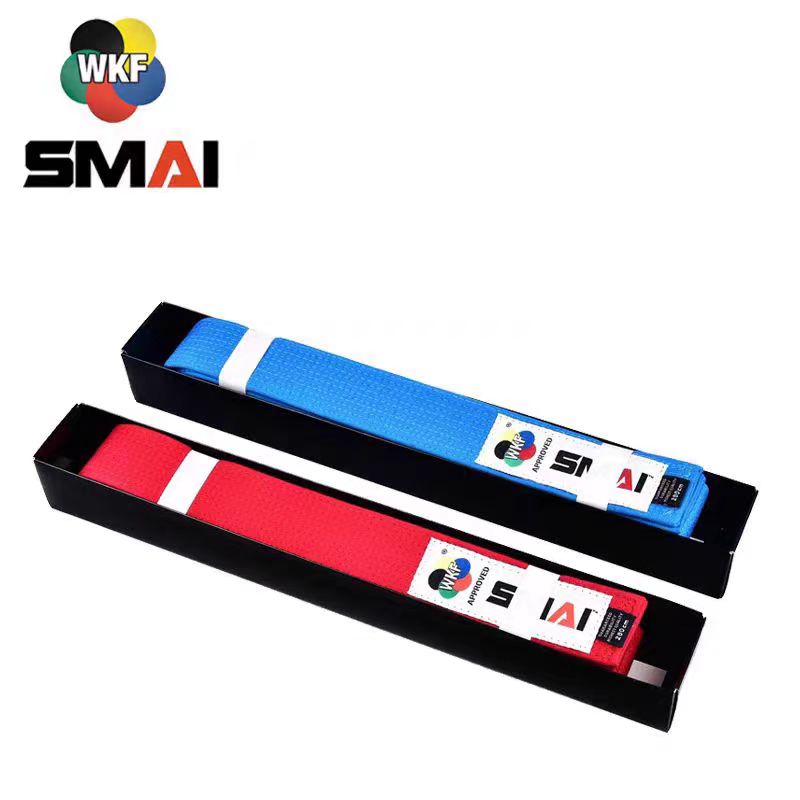 开学季特惠比赛用SMAI空手道型带WKF认证红蓝型带中空协指定品牌