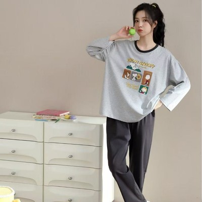 2026欣优梦春秋长袖长裤圆领睡衣居家休闲家居服16107圆领可外穿