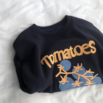 tomatoes~加绒冬款休闲圆领卫衣套头衫显瘦长袖韩版上衣小个子