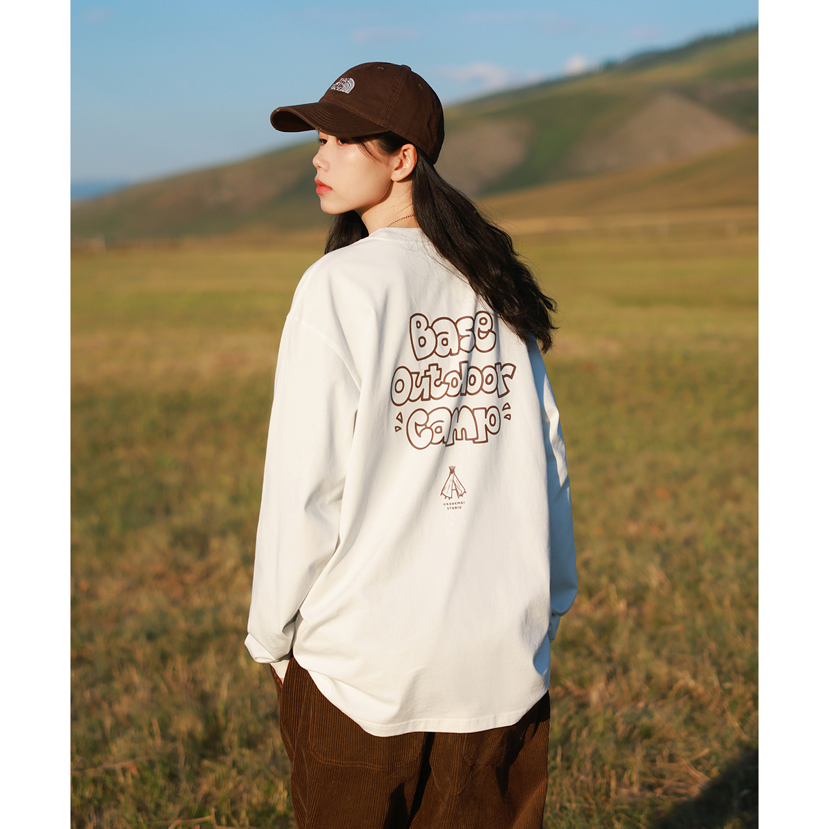 KOUEMGI空味长袖圆领T恤男重磅280g秋季宽松印字母青少年打底衫_虎窝淘