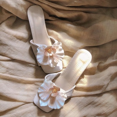 原创仙女风蝴蝶兰凉鞋温柔晚晚风