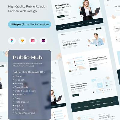11页高端企业网站ui 设计sketch，xd，figma，studio源文件下载