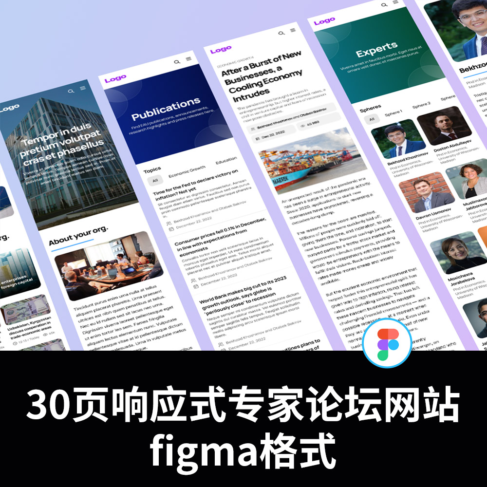 30页响应式专家论坛,机构组织网站设计figma源文件
