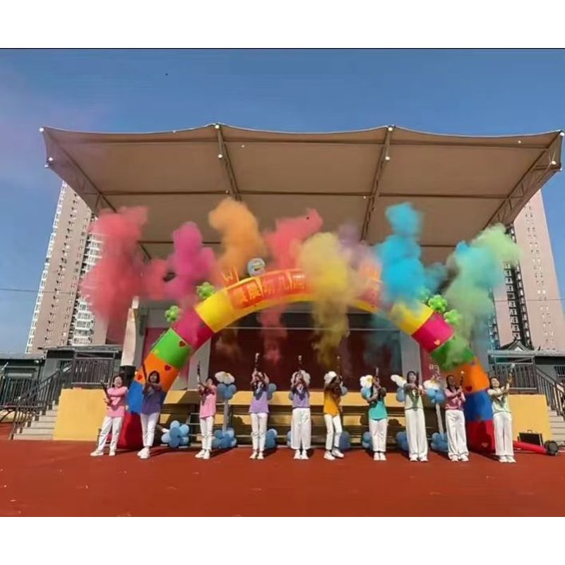 校园运动会入场彩色粉末墙烟粉末礼炮摄影拍照道具彩雾棒