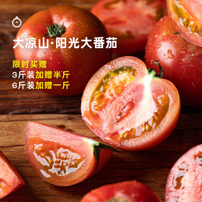 企鹅市集 阳光大番茄 大凉山沙瓤西红柿秀福番茄新鲜时令果蔬