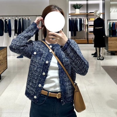 现货ICIC小禾同源女装2025秋季美丽诺羊毛小香风针织开衫