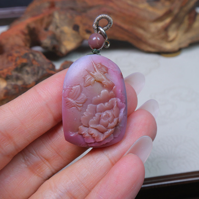 盐源玛瑙吊坠男女情侣七彩原石糖果色项链各种图案可选