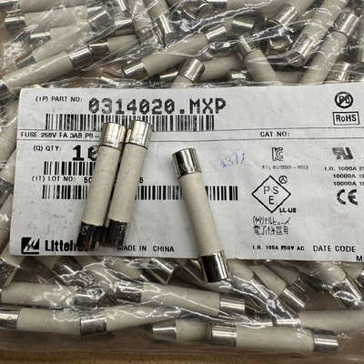 力0314020.MXP特6*32快熔断20A 250V陶瓷保险丝管314 F20A/250VP