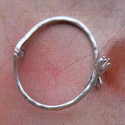 花环·烧银做旧花卉兰花手镯中古风手工小众自然植物系通勤手链