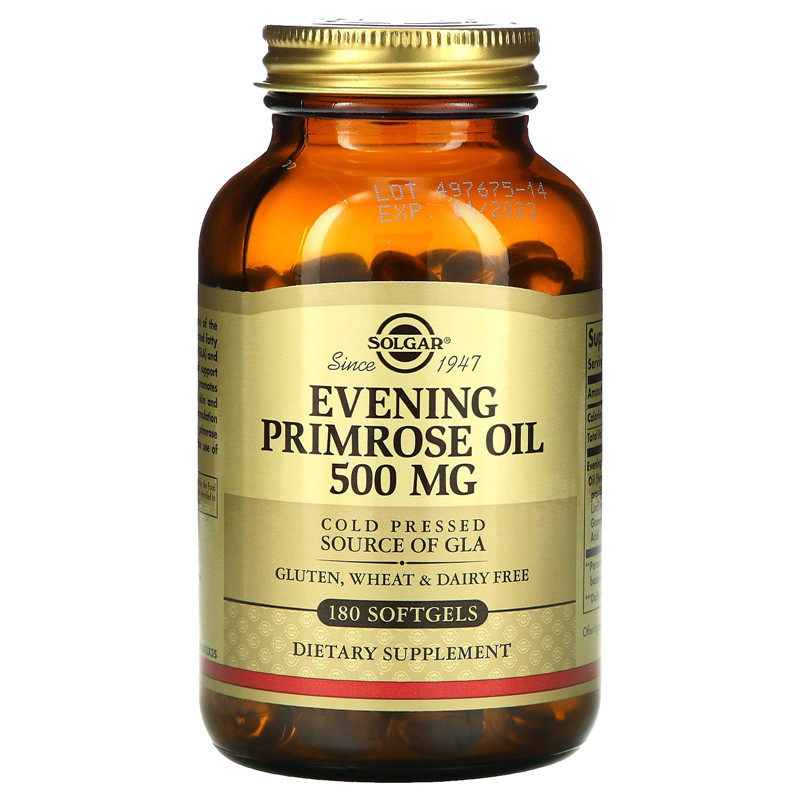 美国 Solgar evening primrose oil 月见草油 500mg180粒含亚麻酸