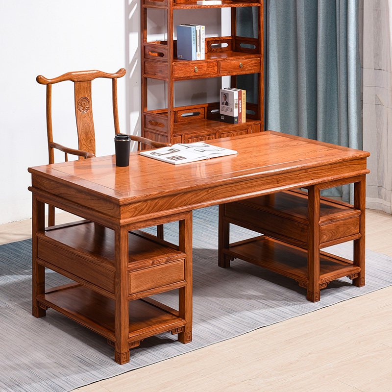 花梨木画案中式仿古书法桌刺猬紫檀红木办公桌实木书桌家用写字台_虎窝淘