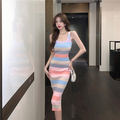 甜辣妹纯欲风修身包臀背心连衣裙