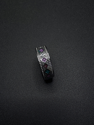 Vintage古着设计感古早风独特小众彩色小花滴釉戒指指环B30402