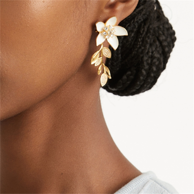 oscar欧美时尚简约珐琅花卉耳环