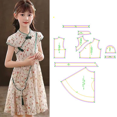 衣依纸样2022新款女童778旗袍