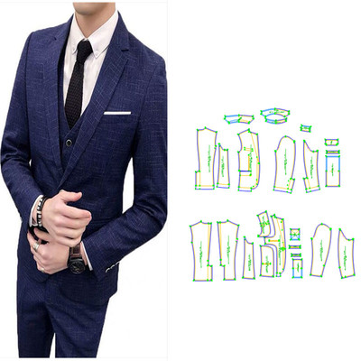纸样西服套装男士打版
