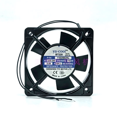 ya-cool BT220 11025B2HL AC220-240V 19W 0.09A 轴流风扇 11厘米