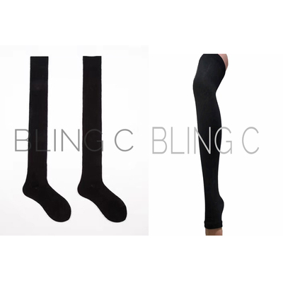 BLINGC拉丁舞蹈过膝袜套护腿长款连脚不连脚可堆脚穿第二双