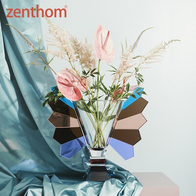 Reflections Copenhagen Amarillo水晶玻璃切割花瓶手工打磨