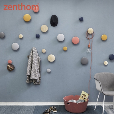 zenthom/Muuto The Dots 彩色波点木质衣帽钩 装饰挂钩 设计