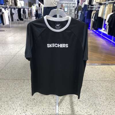 斯凯奇男圆领运动风T恤短袖上衣