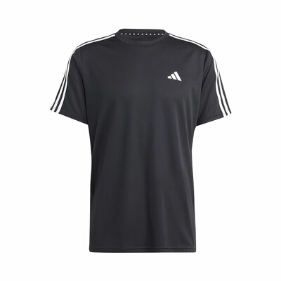 adidas 3-Stripes 条纹拼色印花圆领短袖速干T恤IB8150